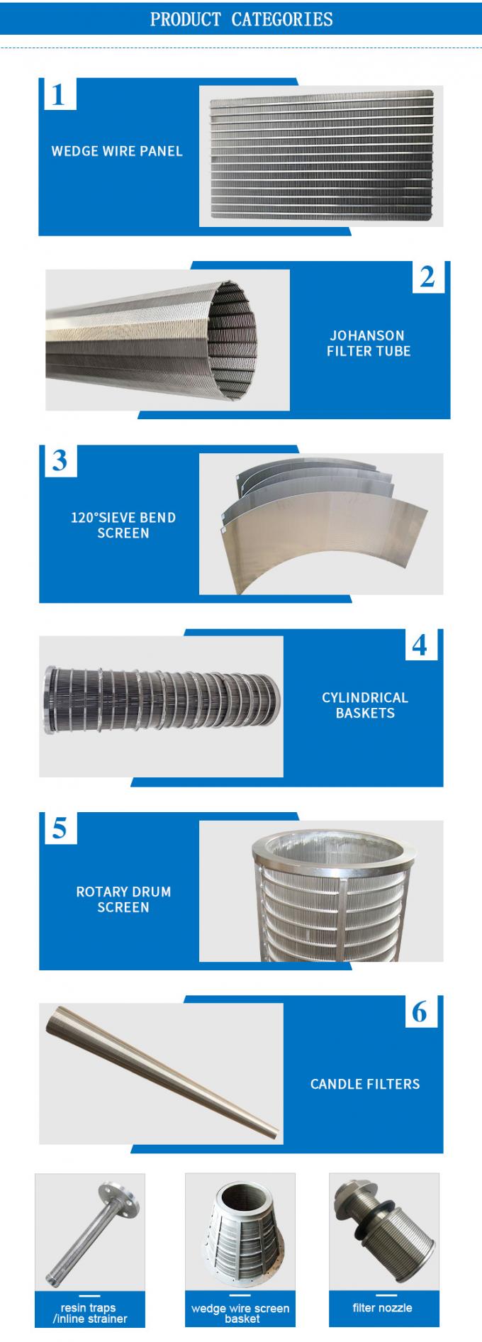 Wrapped Wedge Wire Screen Sieve Filters Bend For A Water Intake